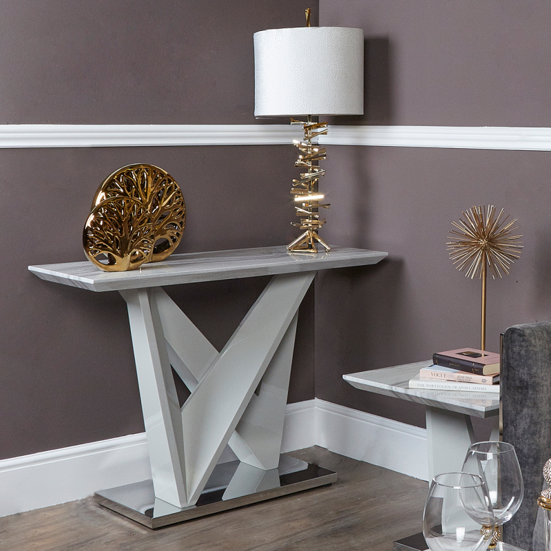 Amara Marble Effect Console Table